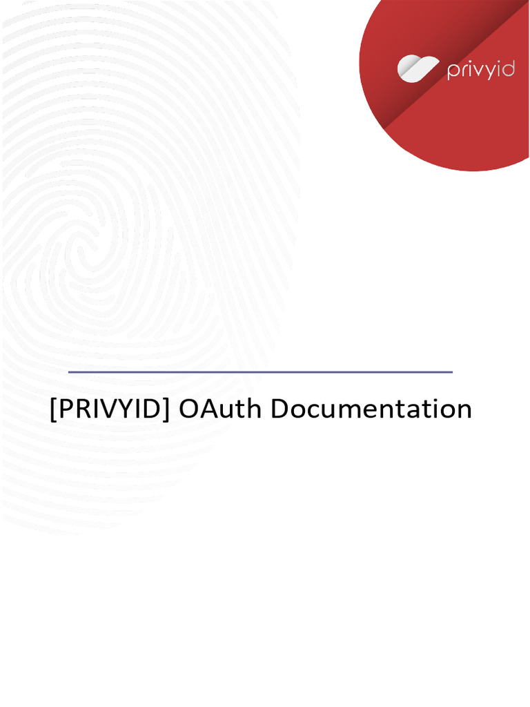 PrivyID OAuth Documentation v1.0 | PDF | Telecommunications | Application Layer Protocols