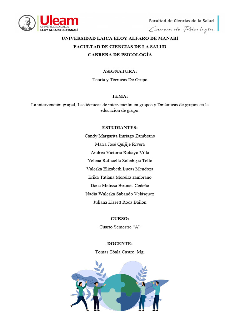 La Intervención Grupal, Las Técnicas de Intervención en Grupos y ...