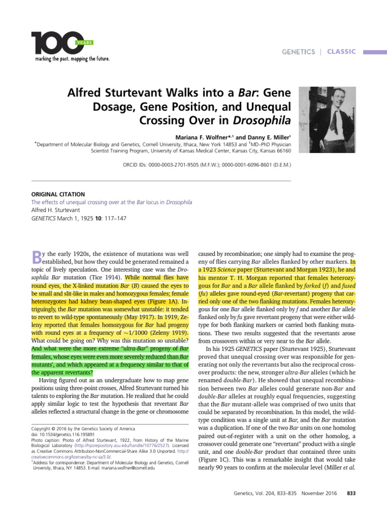 Bar Gene Locus | PDF | Zygosity | Mutation