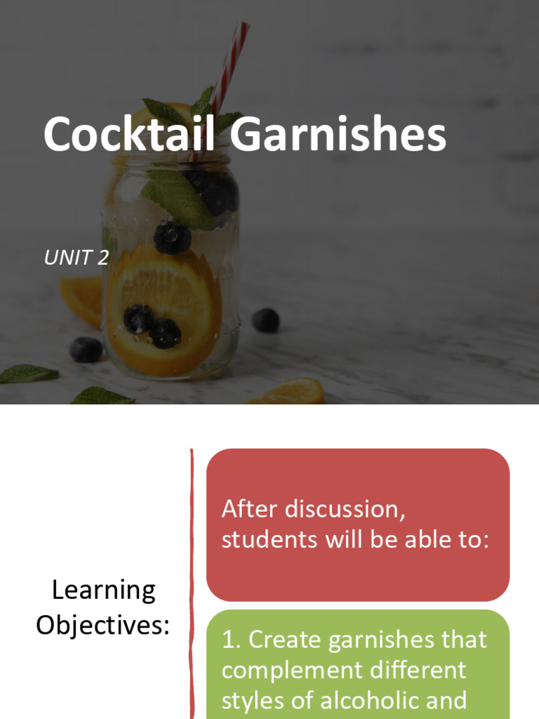 Cocktail Garnish Techniques Guide | PDF | Home & Garden | Lifestyle