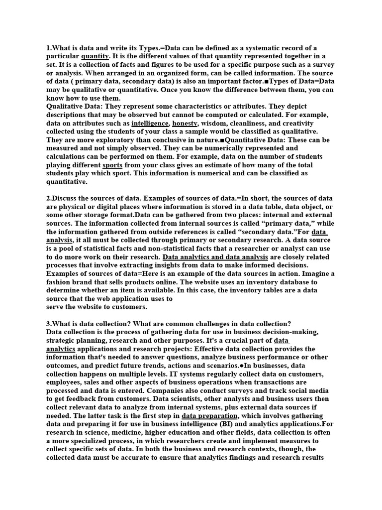 Important Question of Introduction of Data Science | PDF | Statistical Classification | Cluster ...