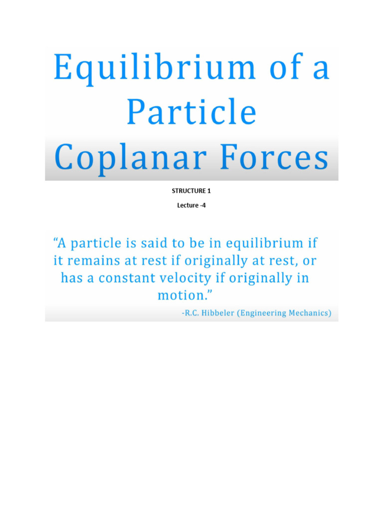 Lecture 4 Equilibrium | PDF | Rotation | Force
