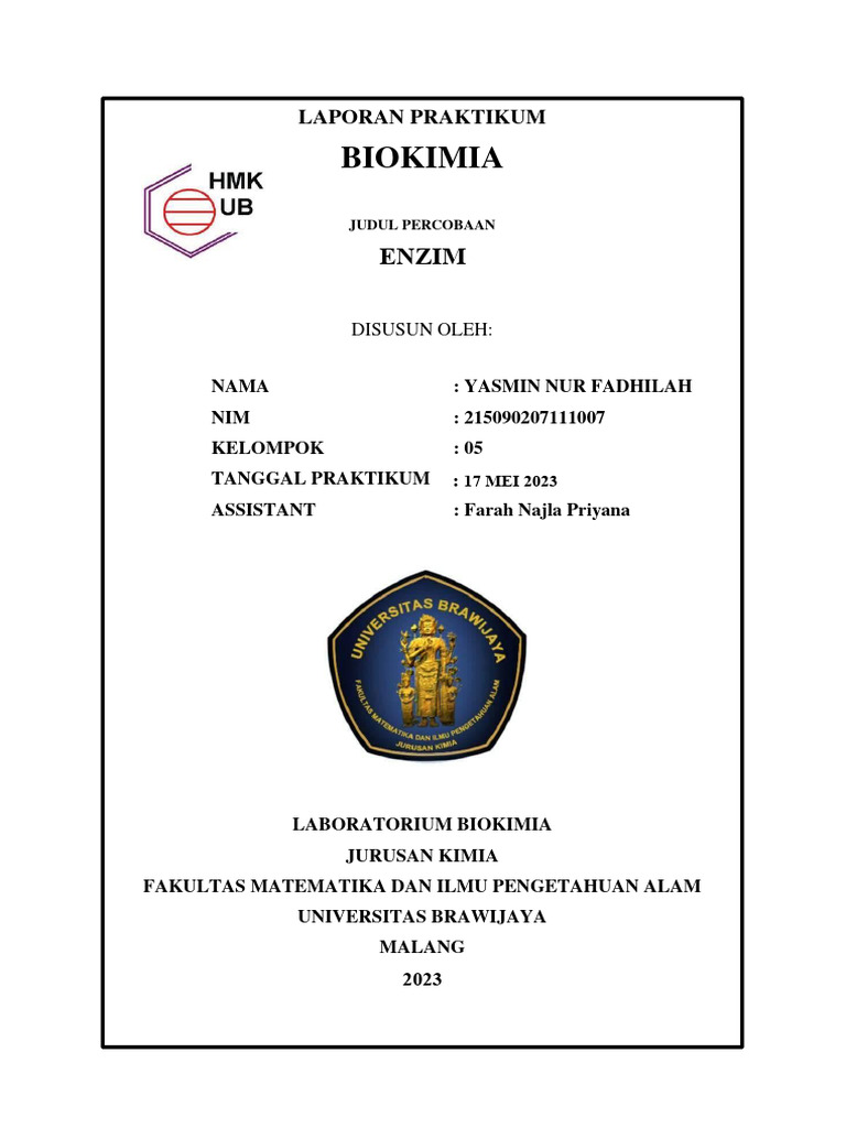 Yasmin Nur Fadhilah - Laporan Enzim | PDF