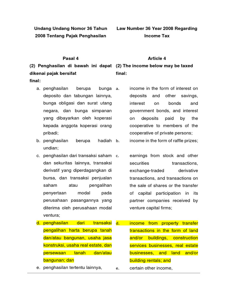 Dasar Aturan PPH 4 Ayat 2 | PDF