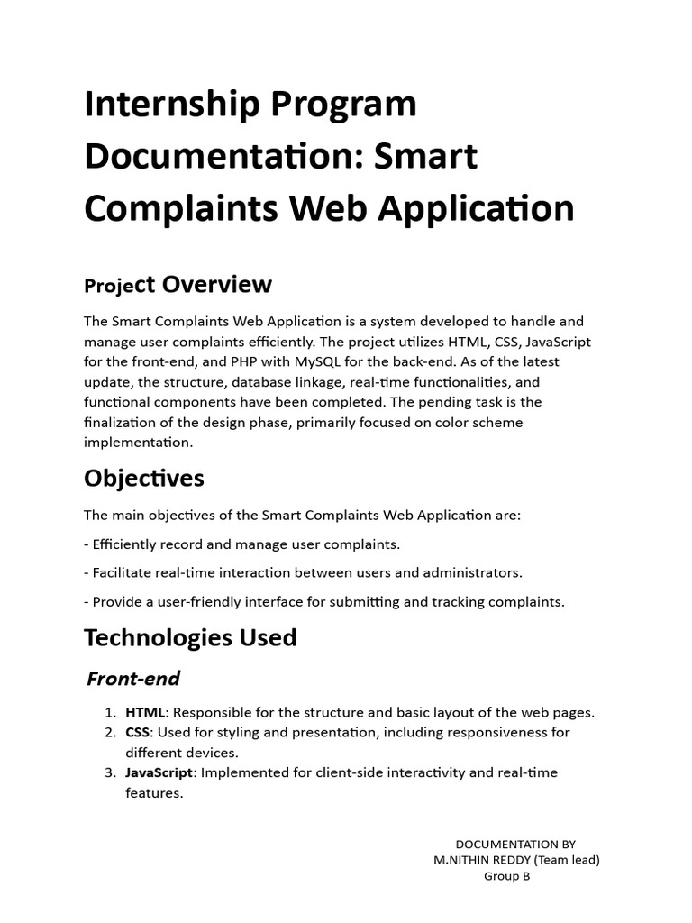Internship Program Documentation | PDF | World Wide Web | Internet & Web