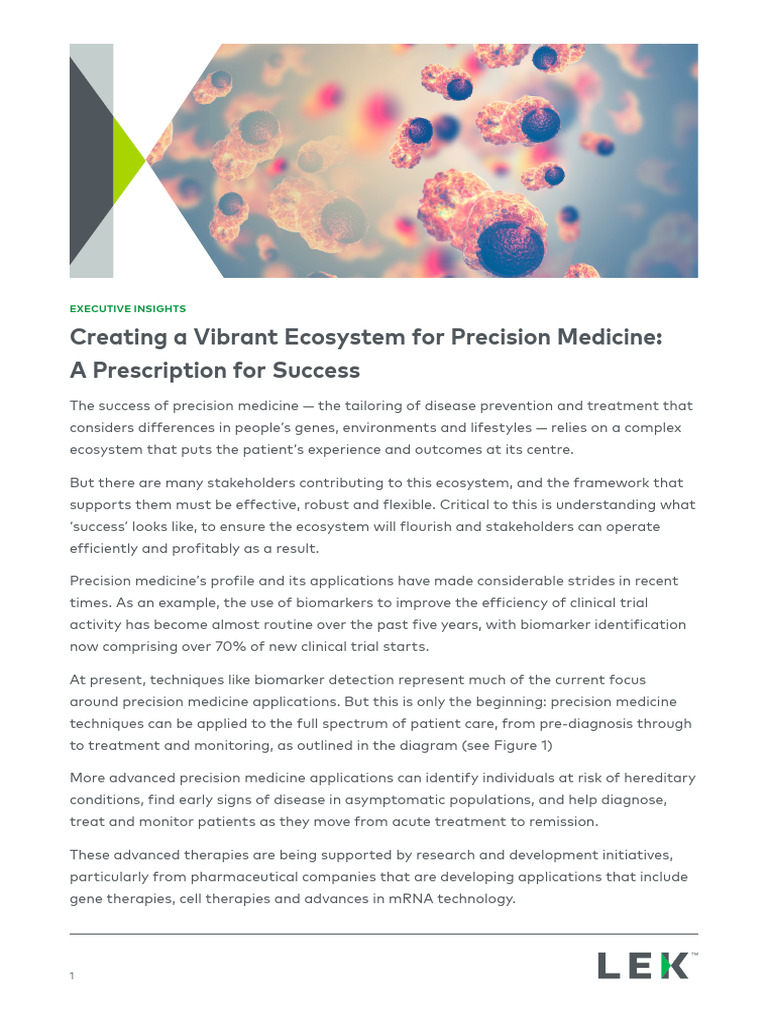 Creating Vibrant Ecosystem | PDF | Personalized Medicine | Medicine