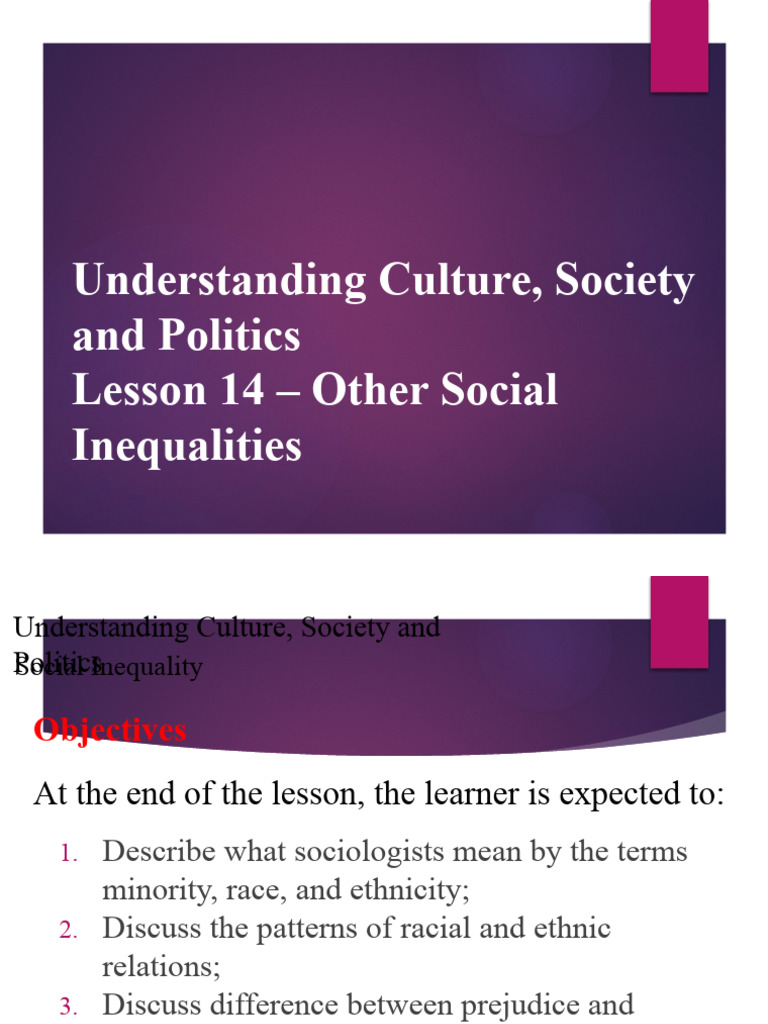 UCSP Lesson14 Other Social Inequality | PDF | Ethnicity | Social Inequality