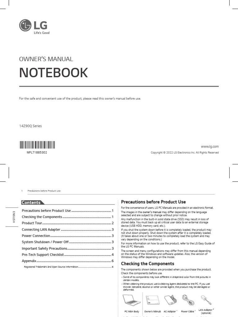 LG Gram Manual | PDF