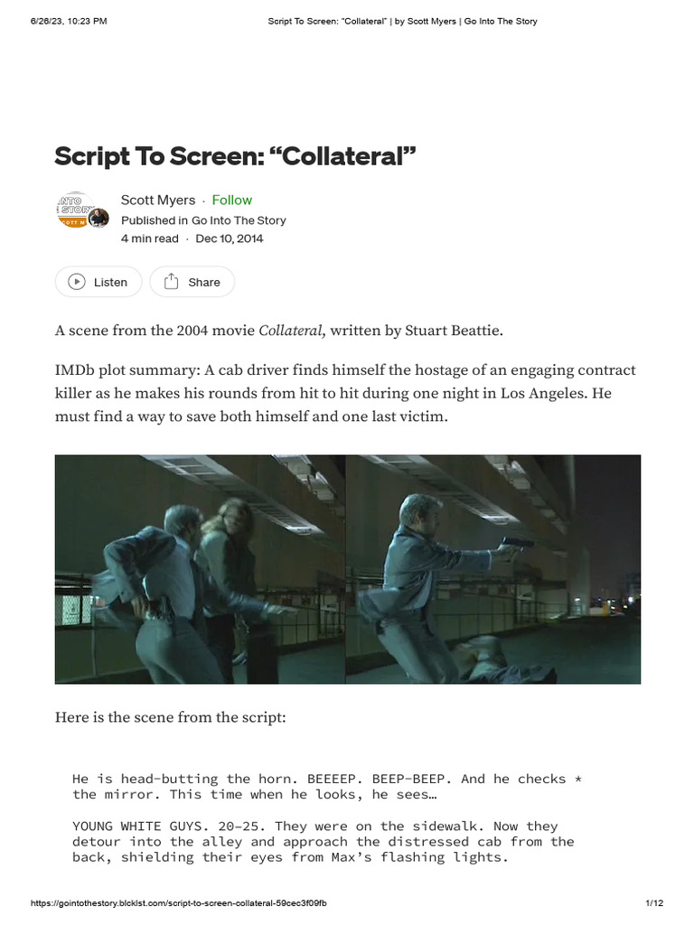 Analysis Collateral | PDF | Screenplay | Screenwriting