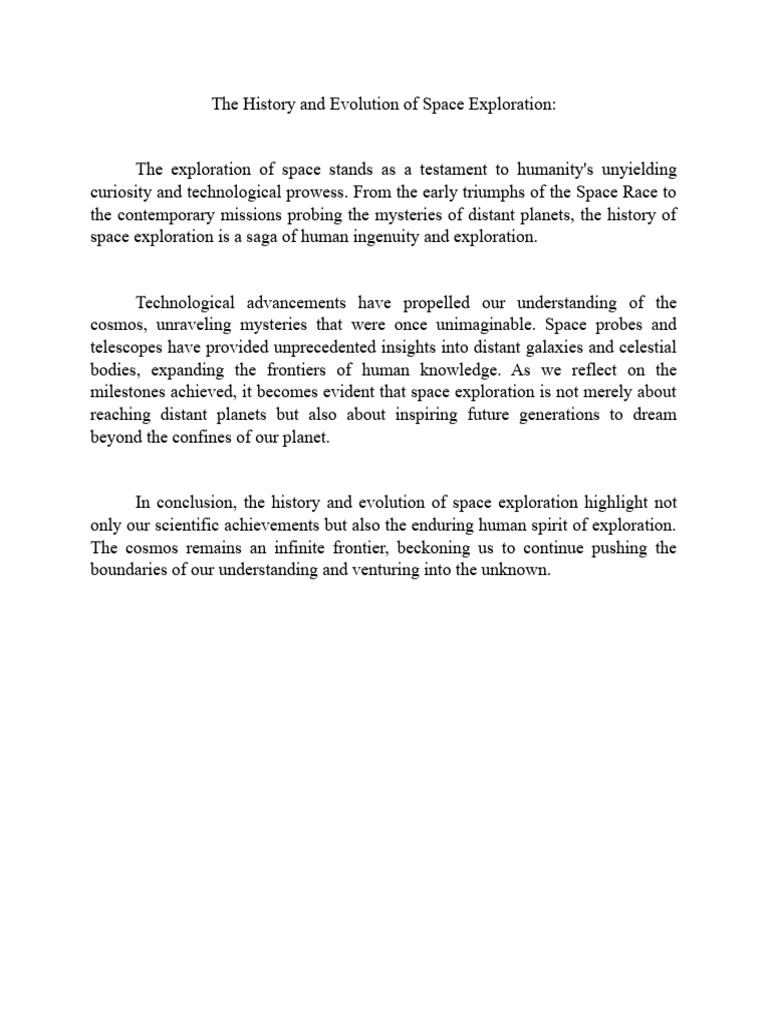 The History and Evolution of Space Exploration | PDF