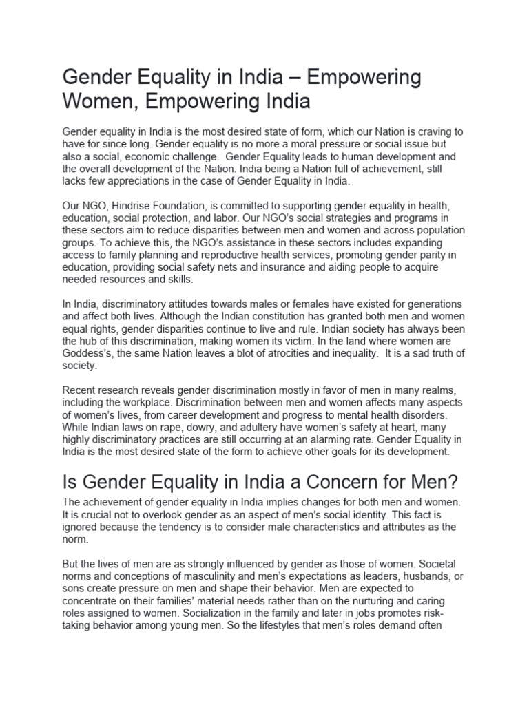 Eng Project | PDF | Gender Studies | Gender Equality