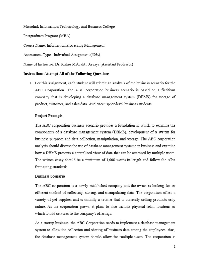 IPM Individual Assignment | Download Free PDF | Databases | Data