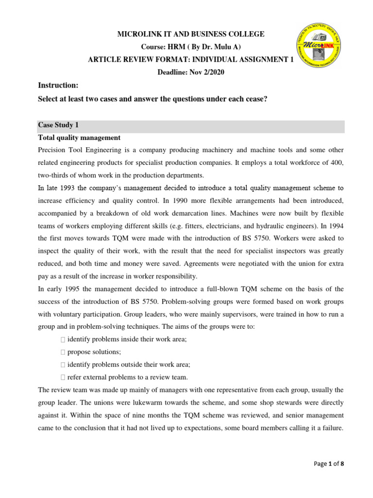 Assignment 1 HRM | PDF | Employment | Waiting Staff