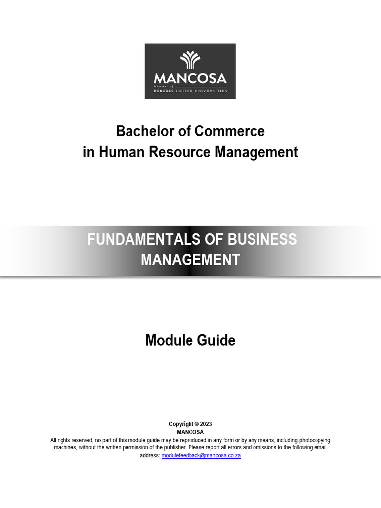 BCOM HRM - Fundamentals of Business Management | PDF | Learning | Human ...