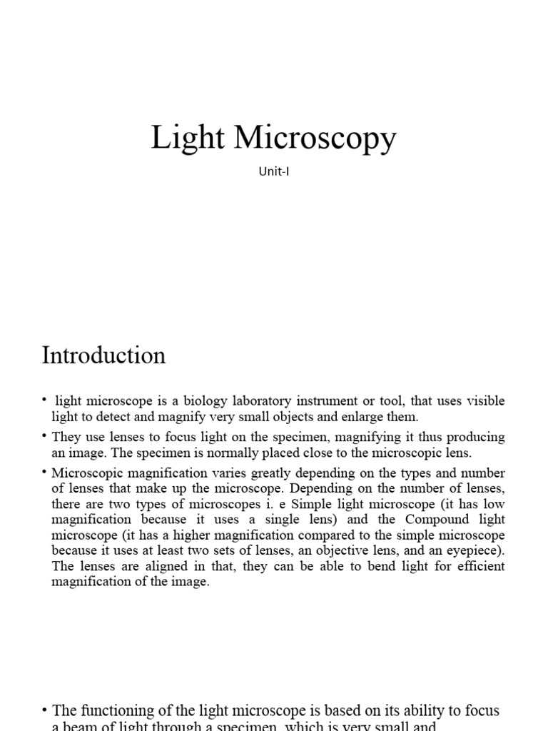 Light Micros | PDF | Microscopy | Microscope