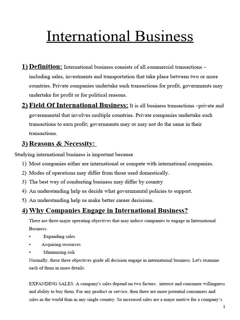 Understanding International Business Dynamics | PDF | Franchising | Exports