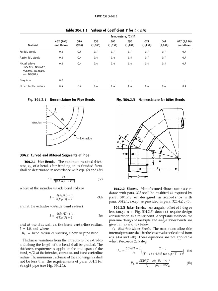 ASME B 31.3 Table 304.1.1 Coefficient (Y) | PDF