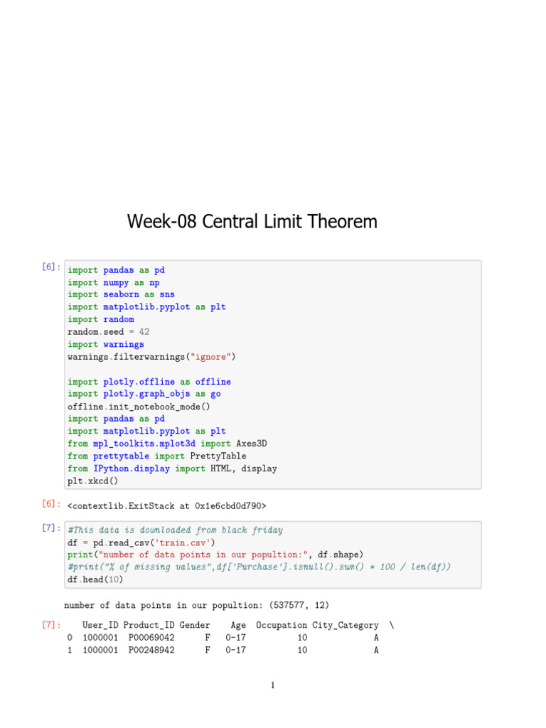 Central Limit Theorem | PDF | Statistics | Probability And Statistics