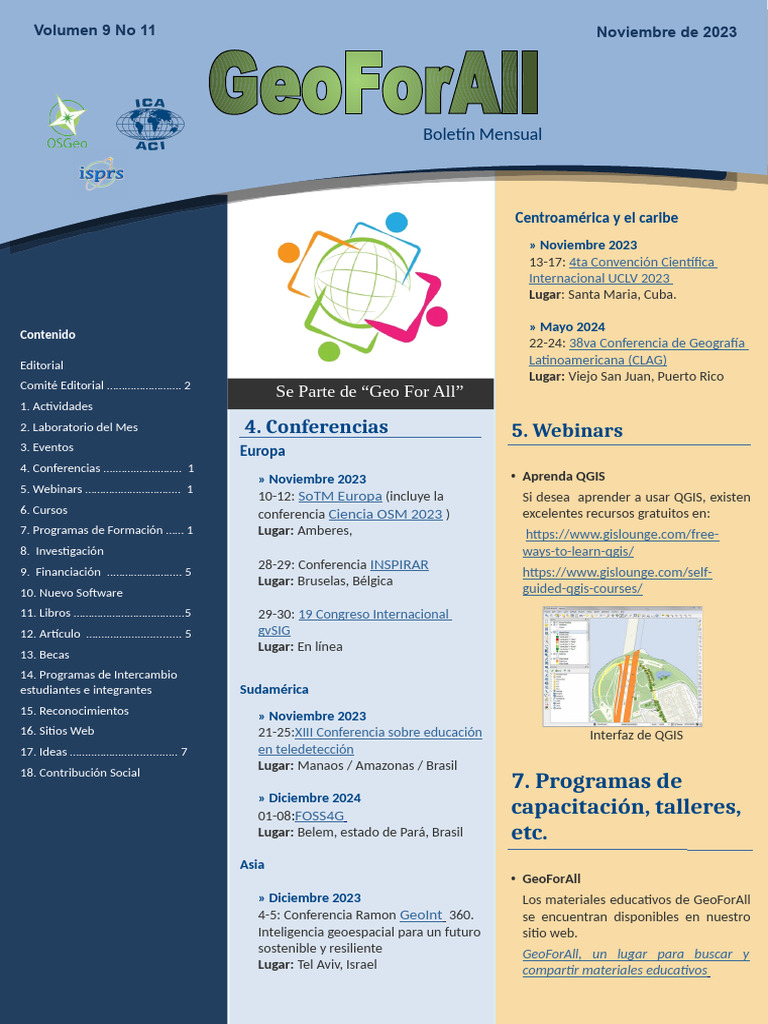 Boletín GeoForAll Noviembre 2023 | PDF | Sistema de información geográfica | Science