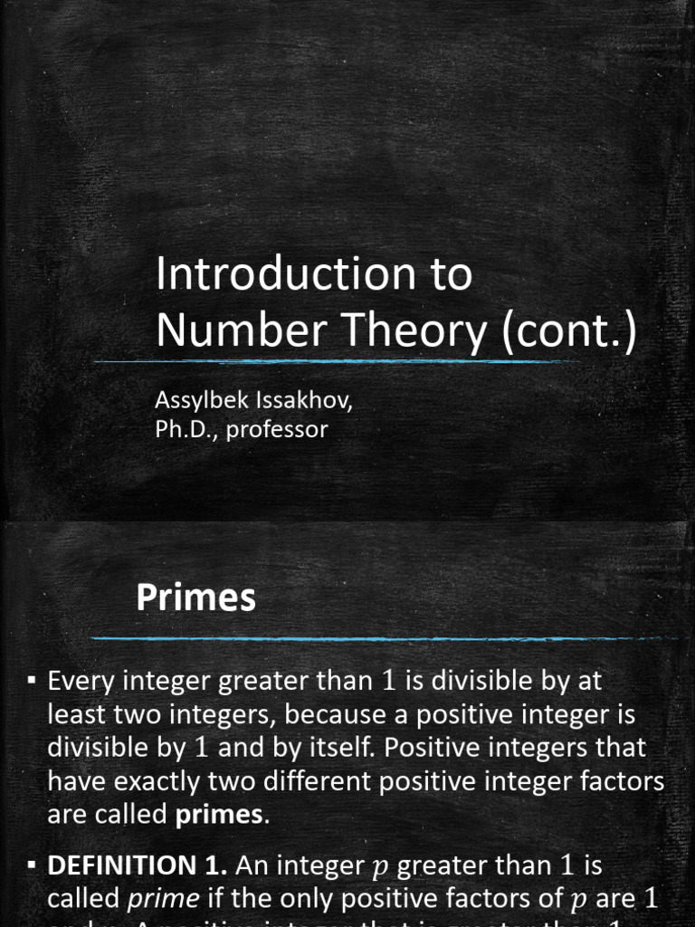 Lec4 - Introduction To Number Theory (Cont.) | PDF | Elementary Mathematics | Mathematics