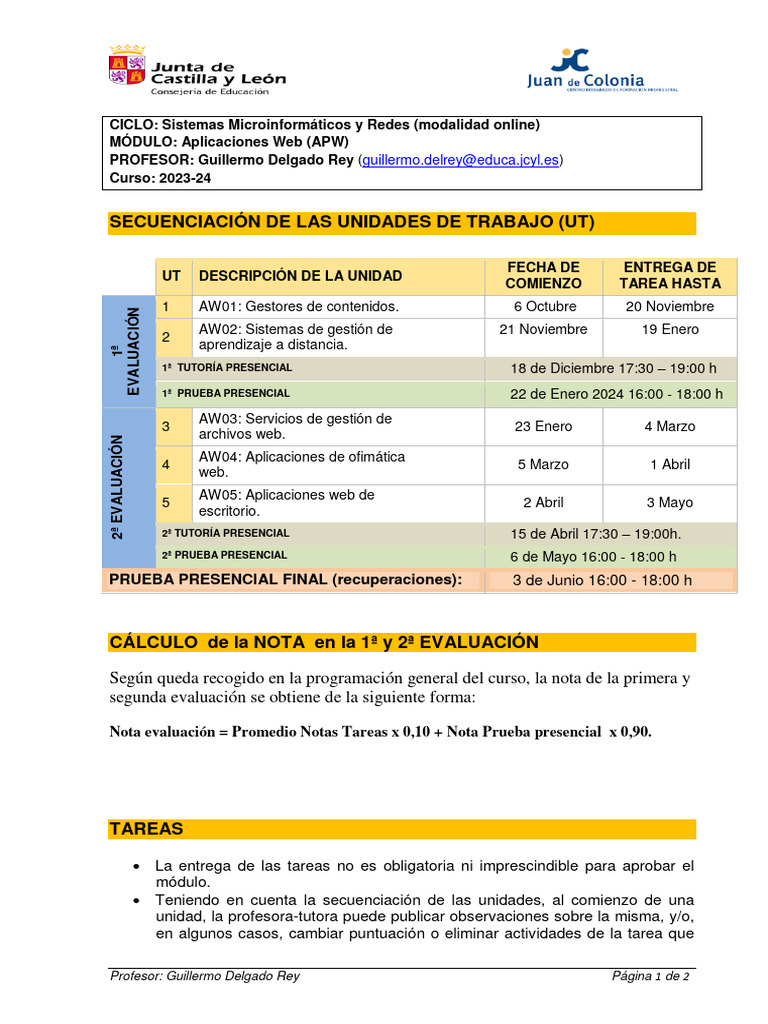 Programación Ap Web Online 2023 - 2024 | PDF | Informática | Software