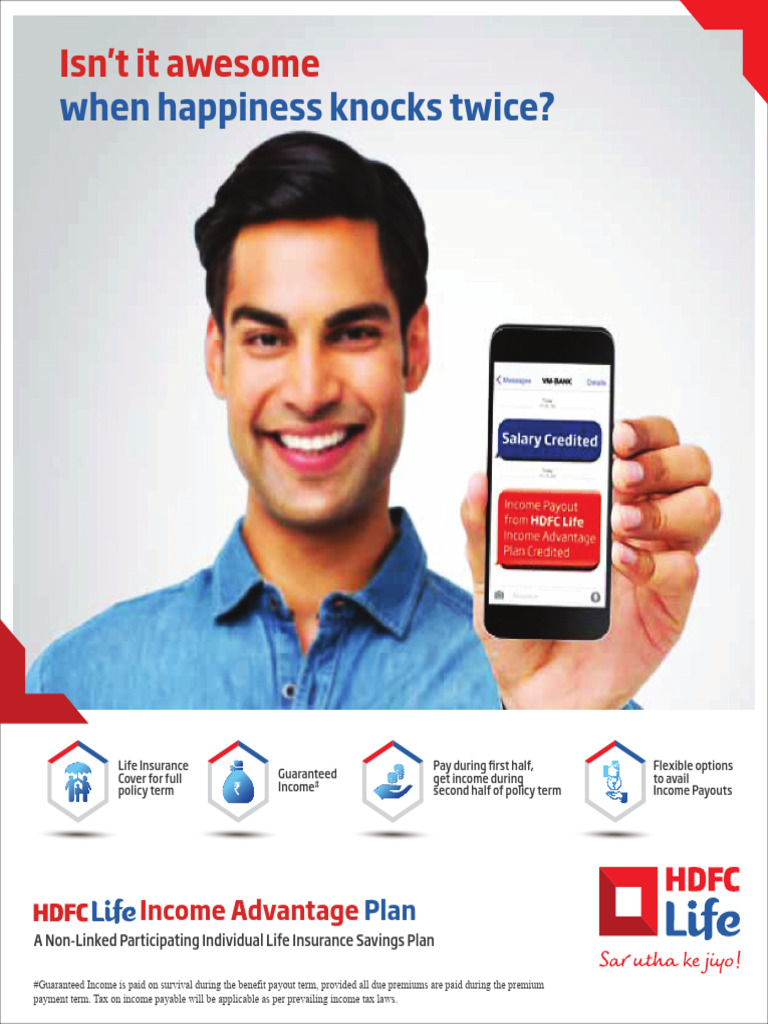 HDFC Life Income Advantage Plan Brochure | PDF | Life Insurance | Insurance