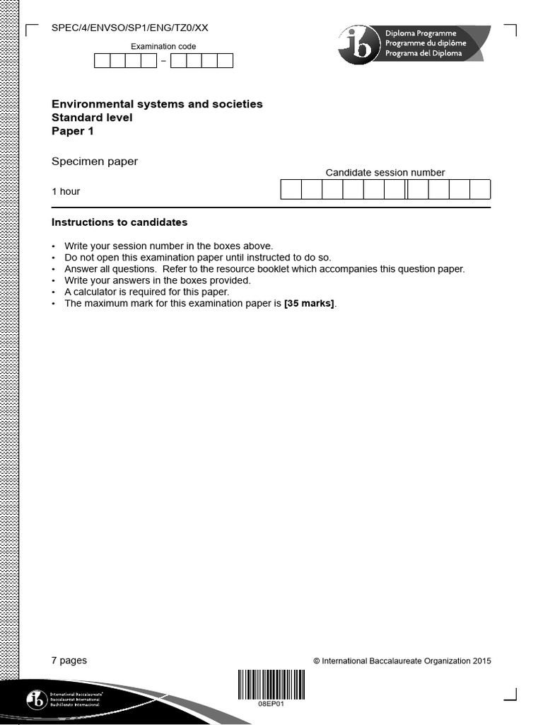 ESS Paper 1 | PDF | Ecology | Physical Geography
