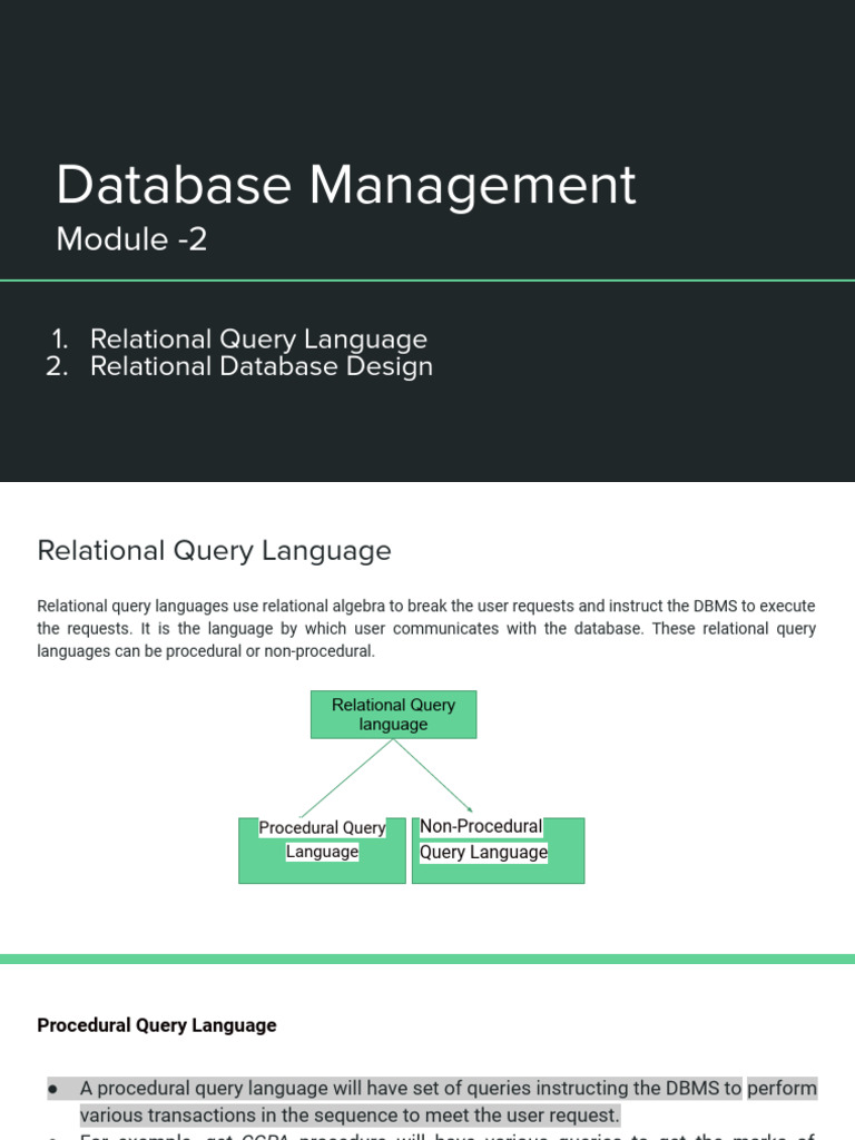Database Management Module - 2-2 | PDF | Relational Database | Relational Model