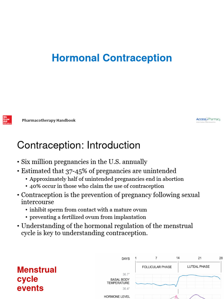 PHR511 Hormonal Contraception 1 | PDF | Combined Oral Contraceptive ...