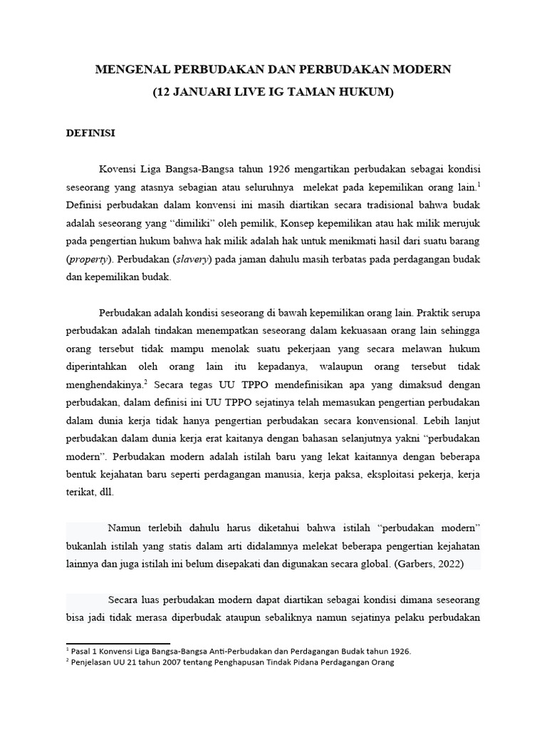 Mengenal Perbudakan Dan Perbudakan Modern | PDF | Ilmu Sosial