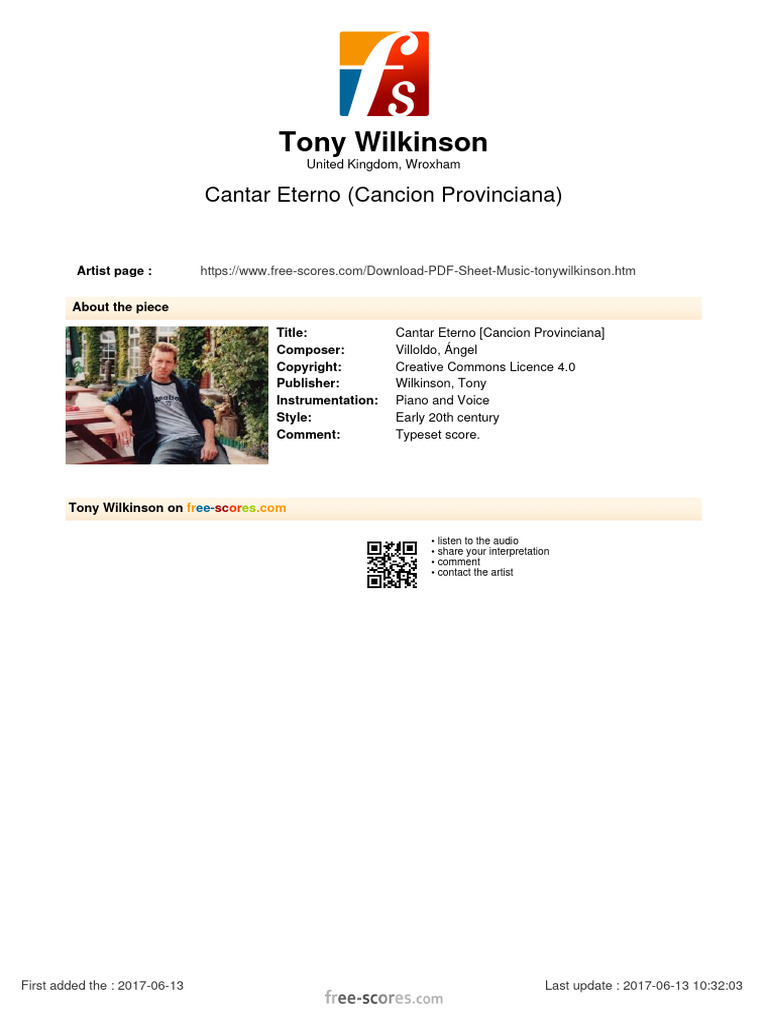 (Free Scores - Com) - Villoldo Ngel Cantar Eterno 111502 | PDF