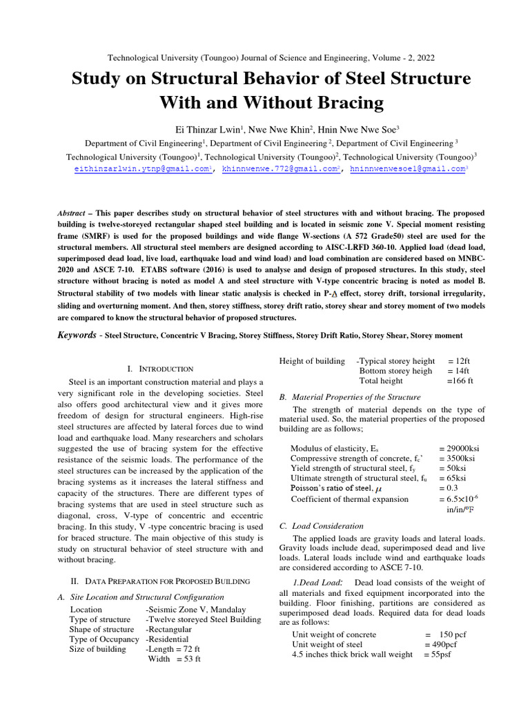 Ei Thinzar Lwin Journal 2022 Pdf Strength Of Materials Structural Load