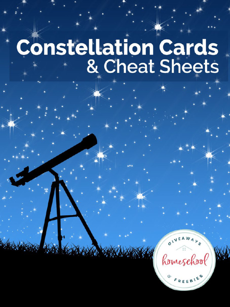 Constellation Cards Cheat Sheets | PDF | Stellar Astronomy | Sky Regions