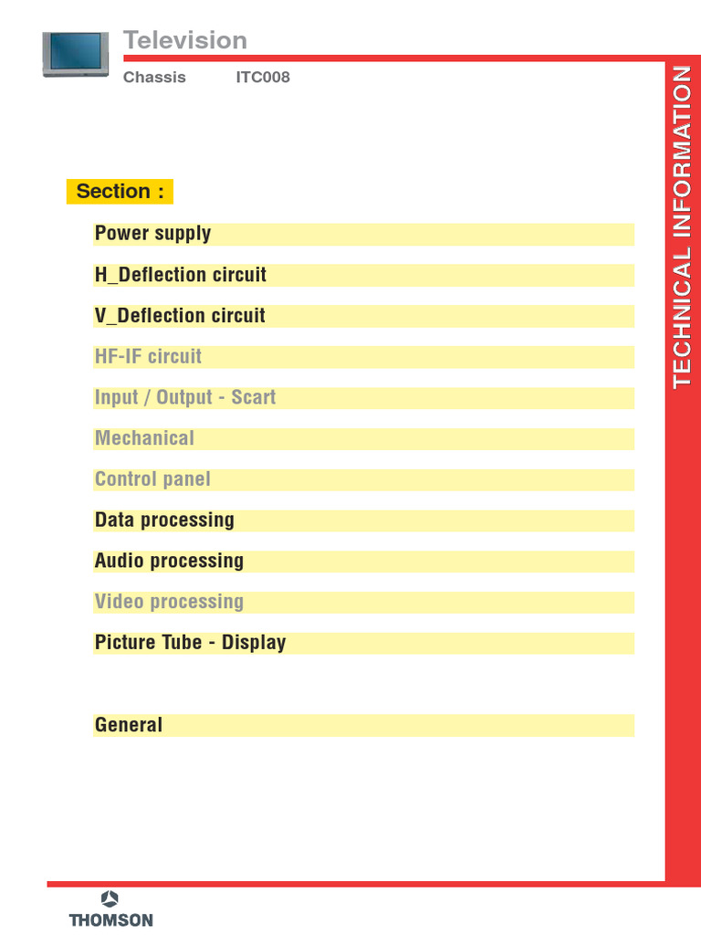 TV Repair: ITC008 Chassis Issues | PDF | Vacuum Tube | Electronic Engineering