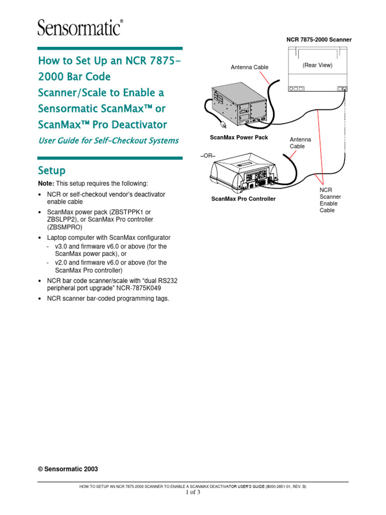 How To Set Up An NCR 7875-2000 Bar Code Scanner/Scale To Enable A ...