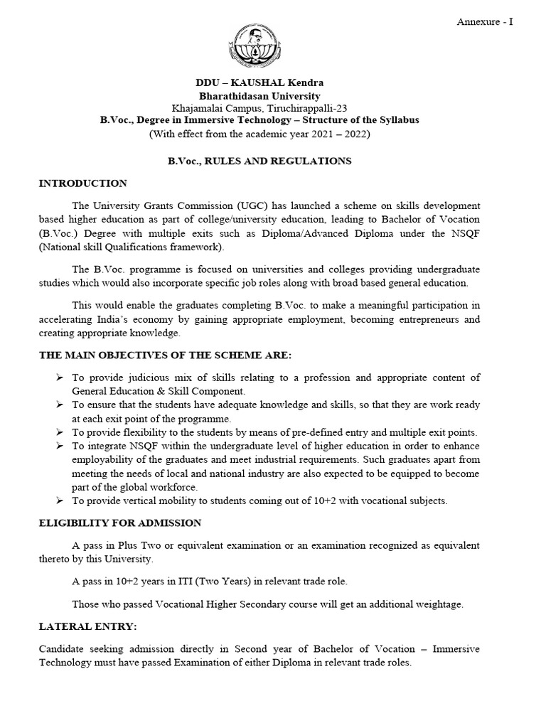 B.Voc. Immersive Technology Syllabus | PDF | Typography | Verb