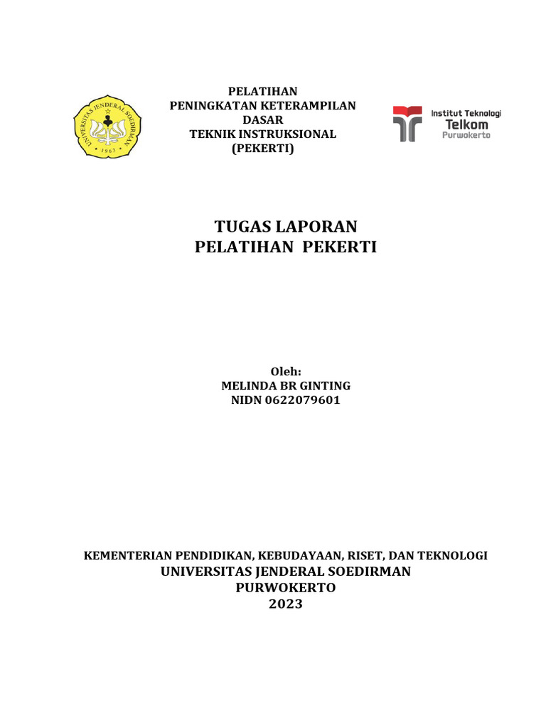 (Template Laporan Pelatihan Pekerti - 2023 - MBG - Ver2 | PDF