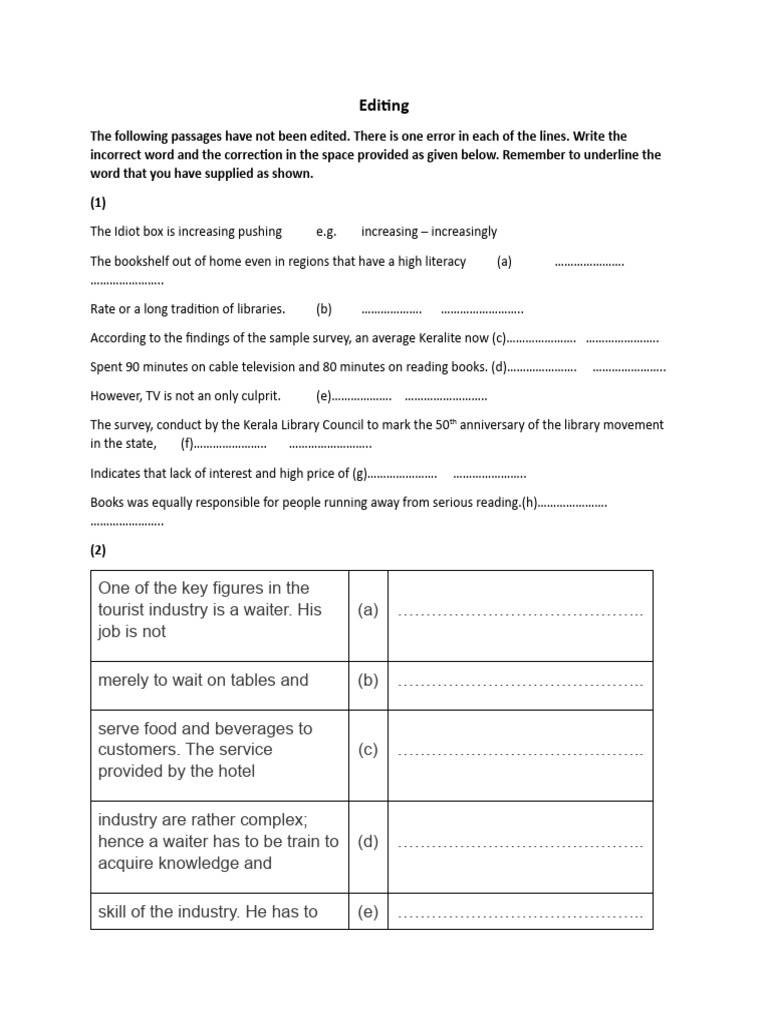 Editing Practice | PDF