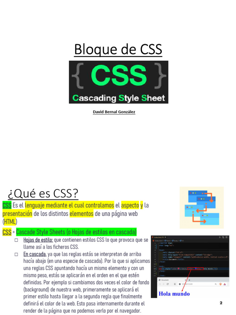 Bloque de CSS: David Bernal González | PDF | HTML | Página web