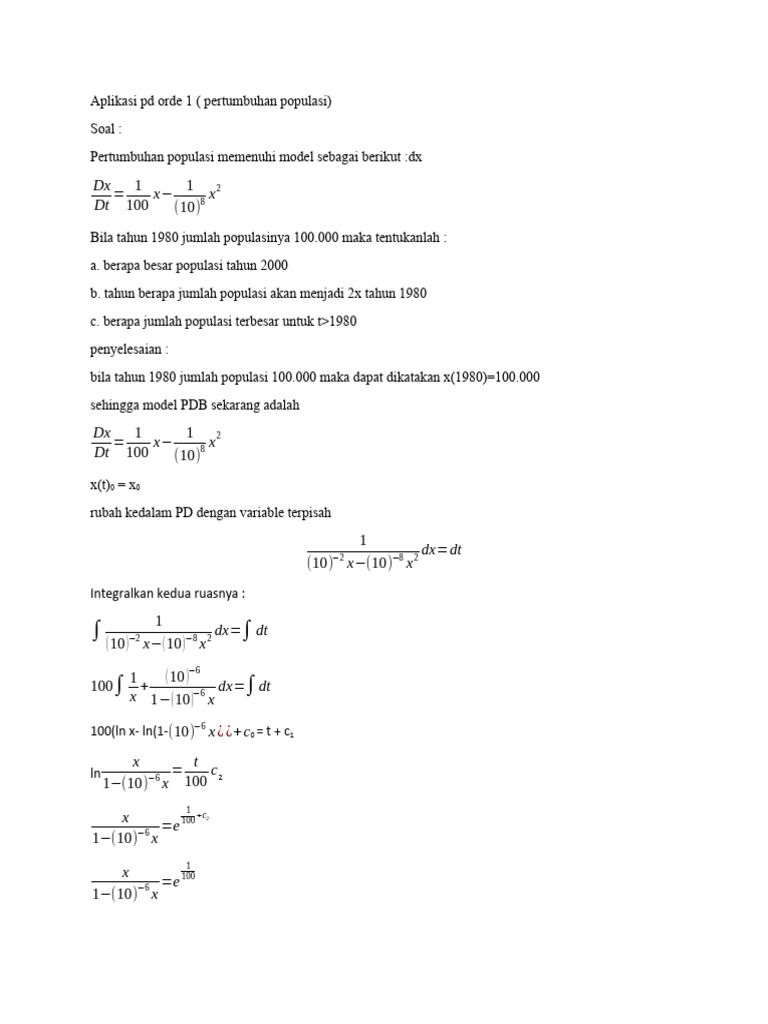 Aplikasi PD Orde 1 | PDF