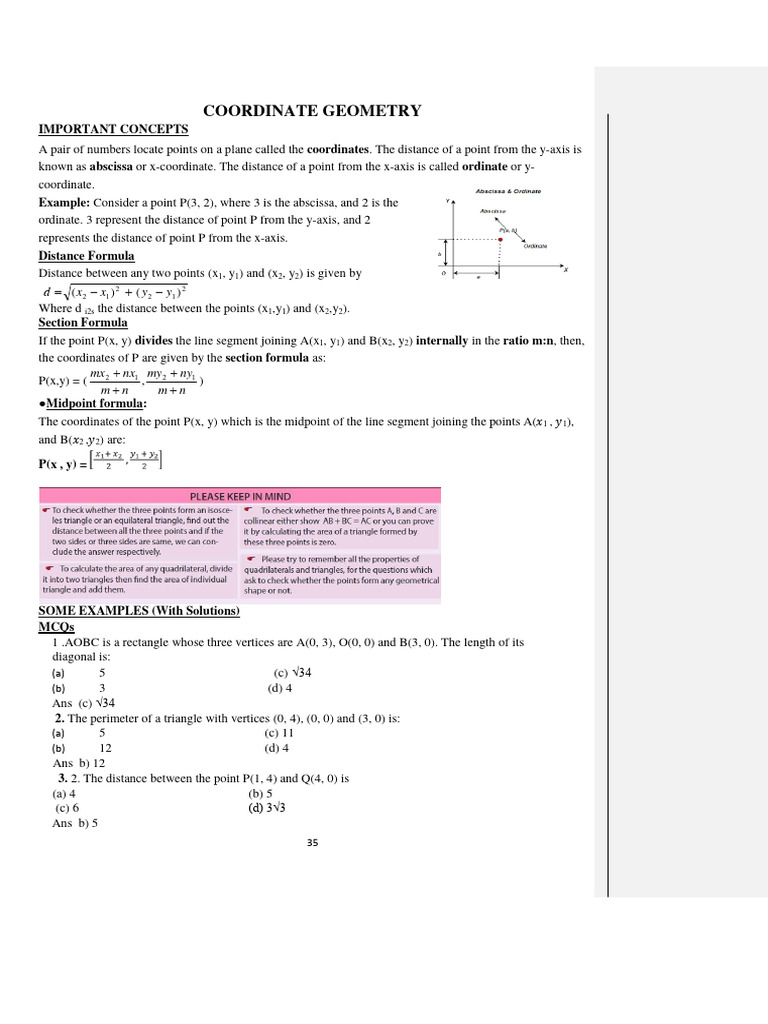 Coordinate Geo - S - M - 10TH | PDF | Cartesian Coordinate System ...
