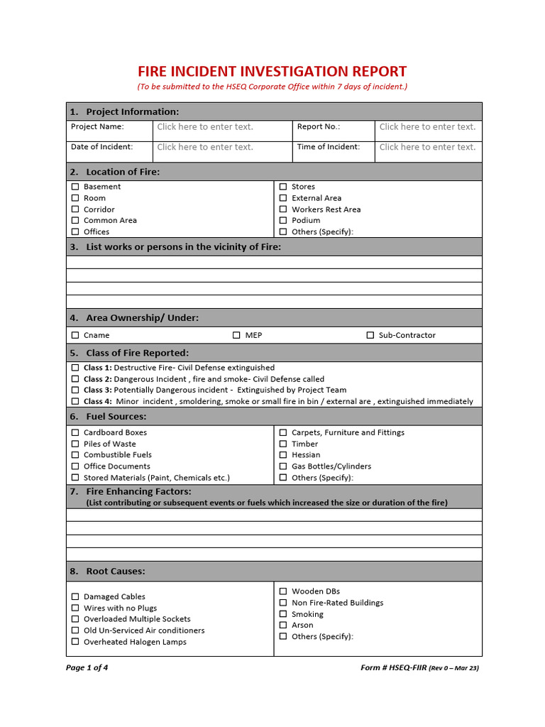 Fire Incident Investigation Report | PDF | Fires | Cost