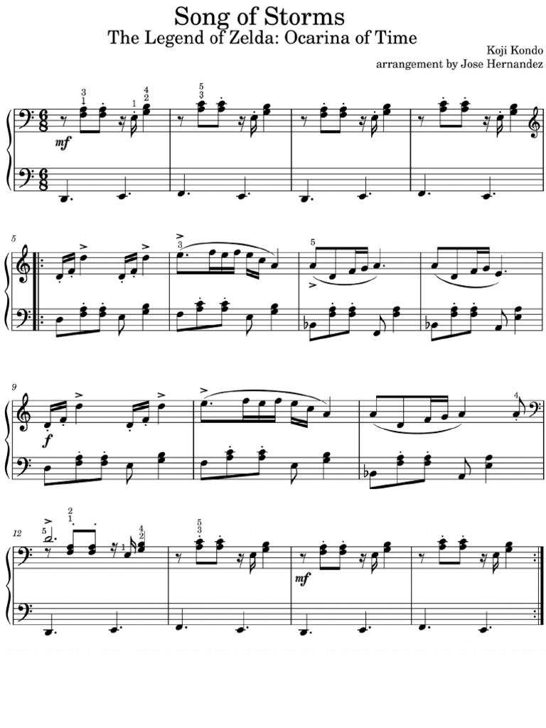 Song of Storms Sheet Music | PDF