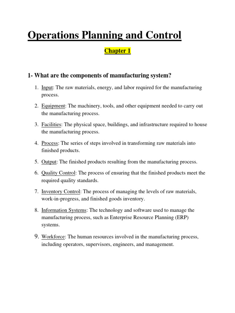 OPC Final PDF | PDF | Forecasting | Scheduling (Production Processes)