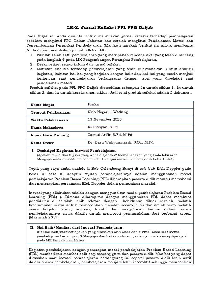 Produk Bahan Refleksi-Iis Fitriyani | PDF