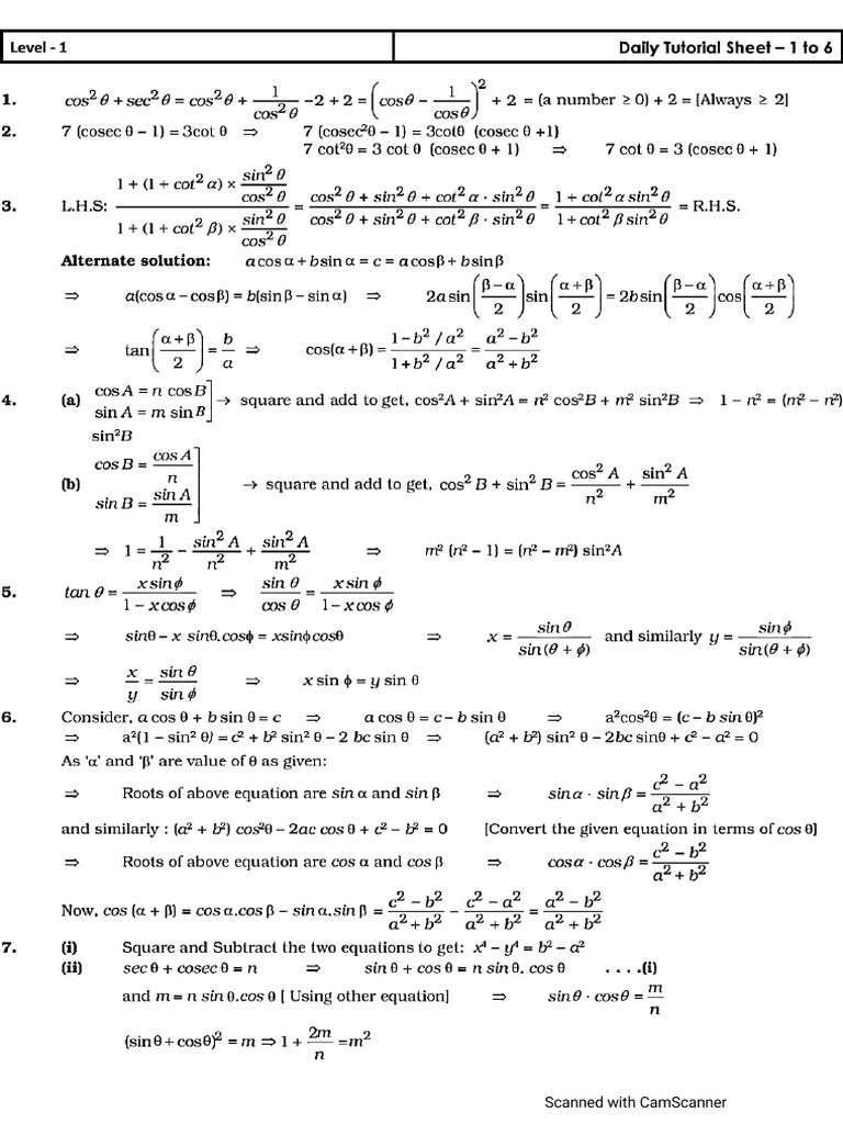Maths Trigo WB 1-7 Sol VMC | PDF