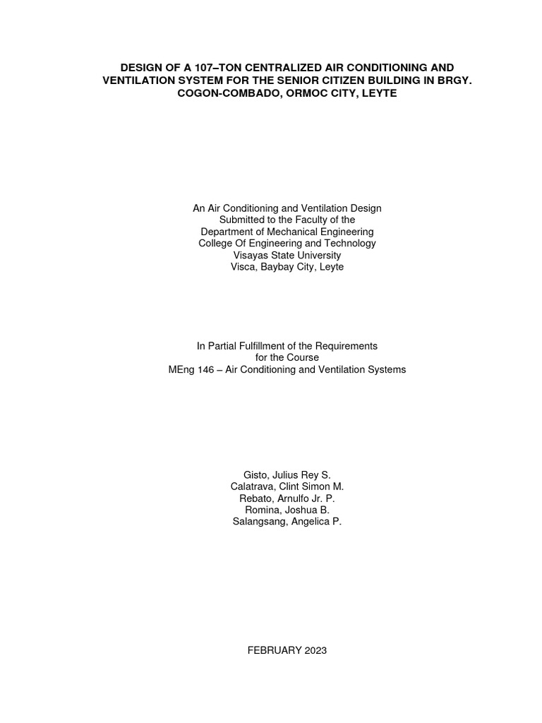 Aircon Design Draft | PDF | Heat Transfer | Air Conditioning