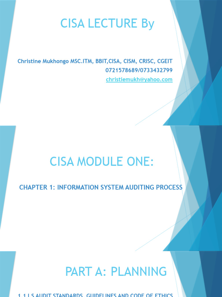 Cisa Module 1 Part A I.S Planning | PDF | Internal Control | Information Security