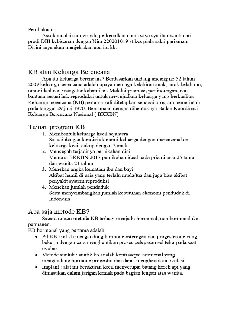 Materi KB | PDF | Pengembangan Diri