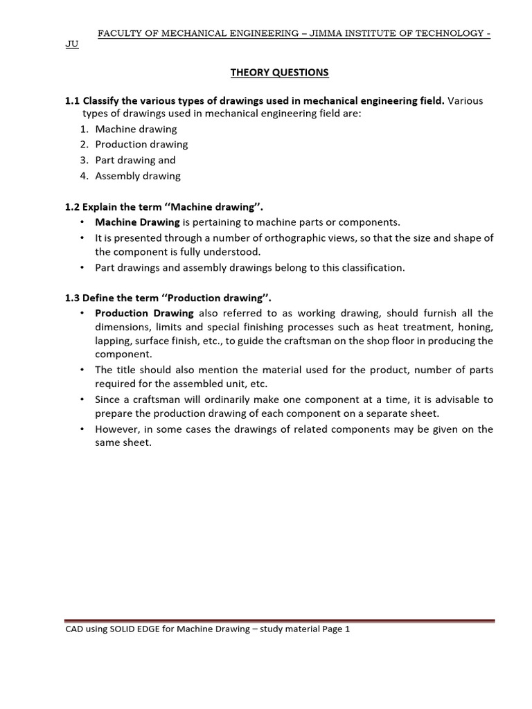 Review On Some CAD Questions and Answers | PDF | Computer Aided Design ...